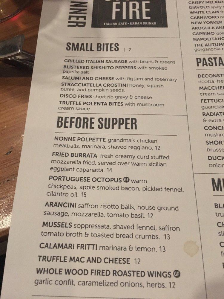 Menu at Stone Fire pub & bar, Mount Kisco