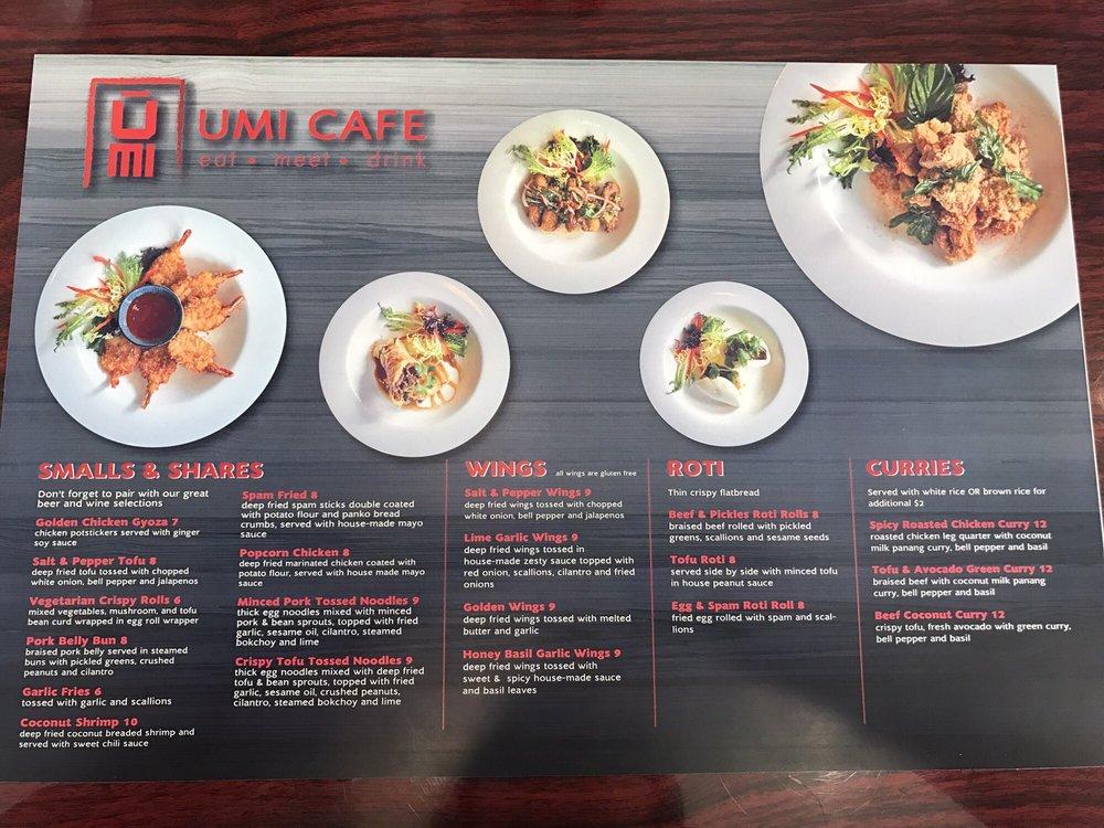 Menu at Umi Cafe, Issaquah