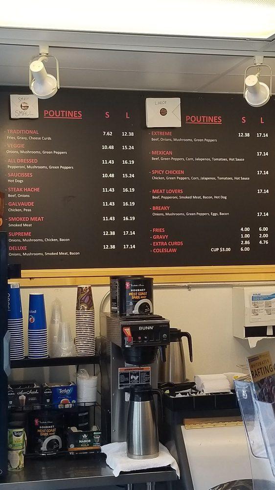 Menu at 514 Poutine restaurant, Canmore