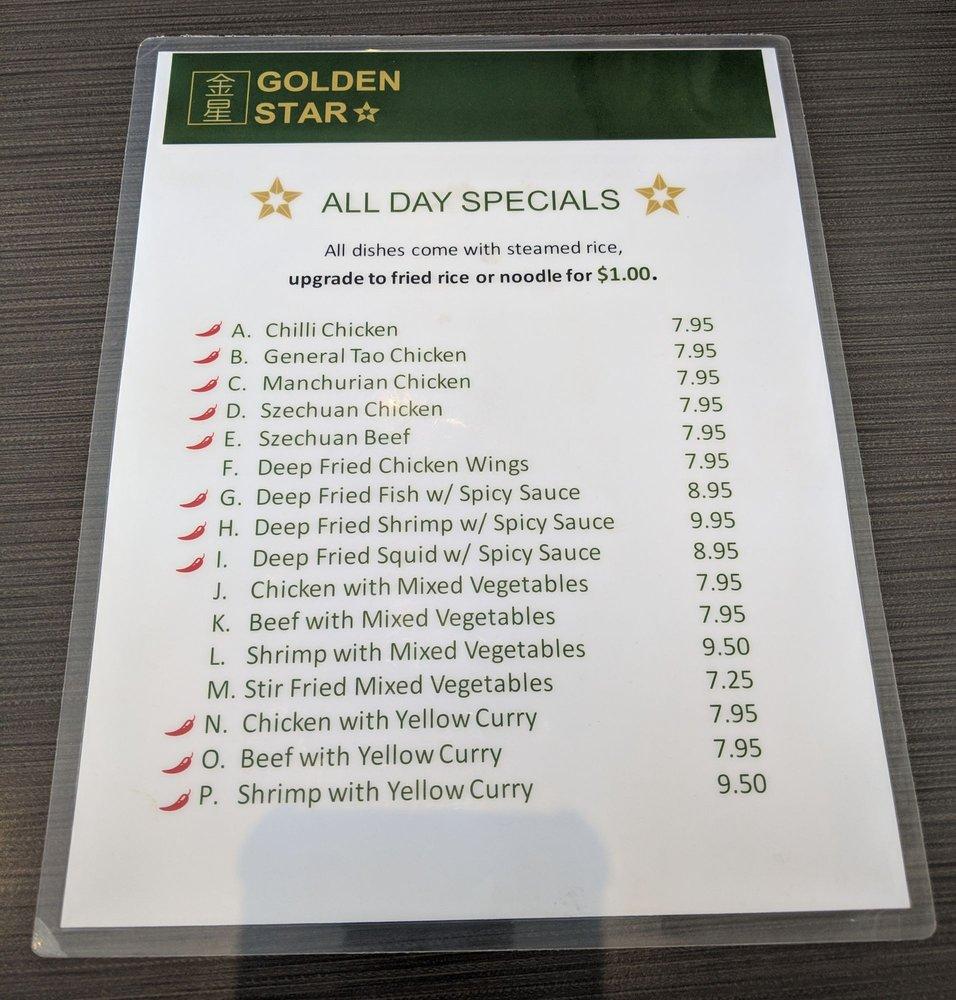 Menu at Golden star restaurant, Toronto, Finch Ave W Unit 2