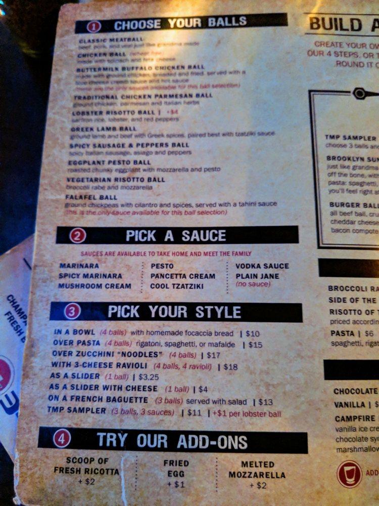 Menu at That Meetball Place pub & bar, Farmingdale