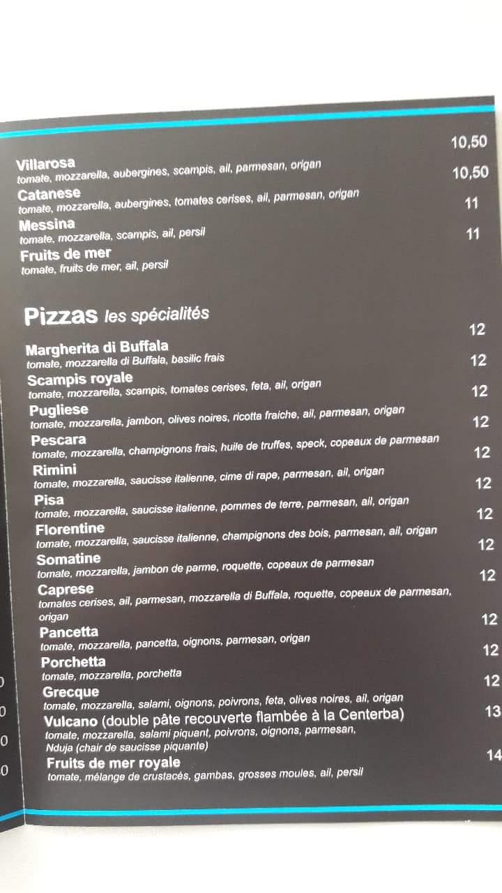 Menu au Il Vulcano Auvelais, Sambreville