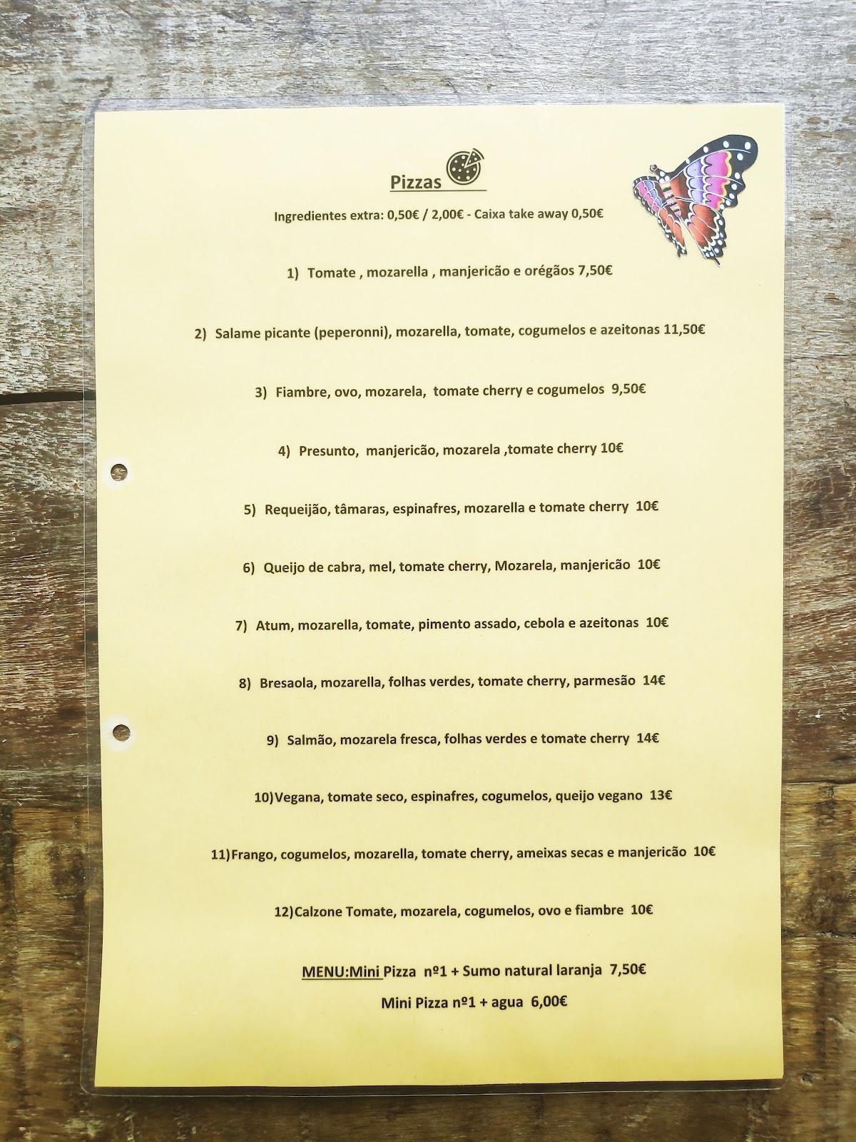 Menu at Pizza Café da Luz, Porto