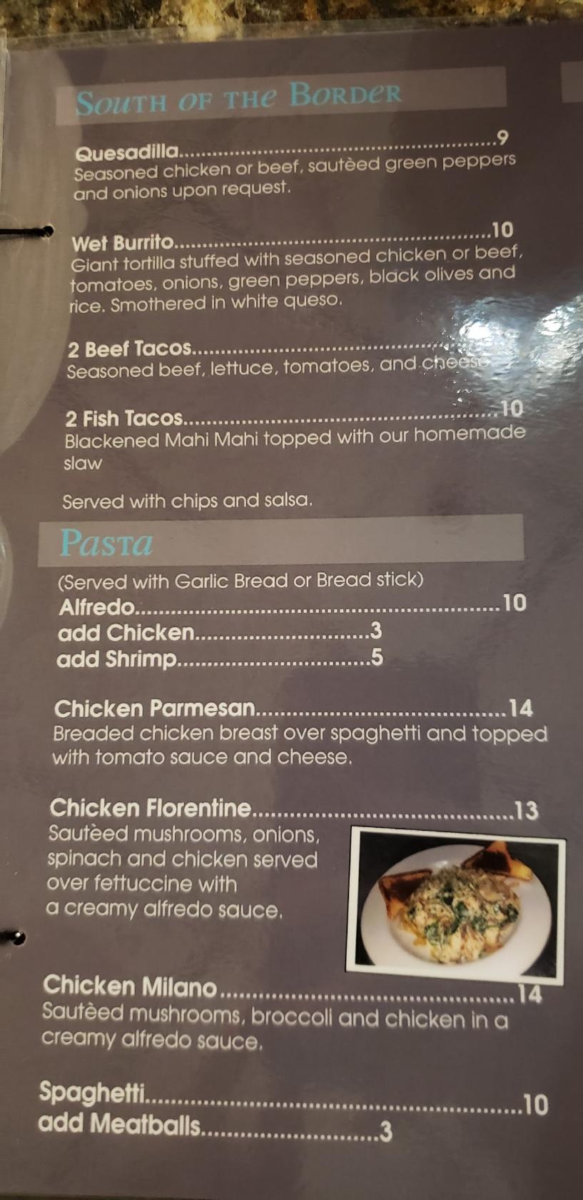 Menu at The Square steakhouse, Columbia City, 111 S Main St