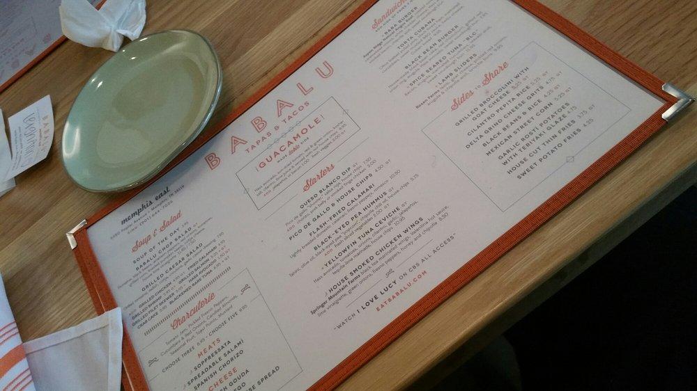 Menu at BABALU - East Memphis restaurant, Memphis, Poplar Ave #4882
