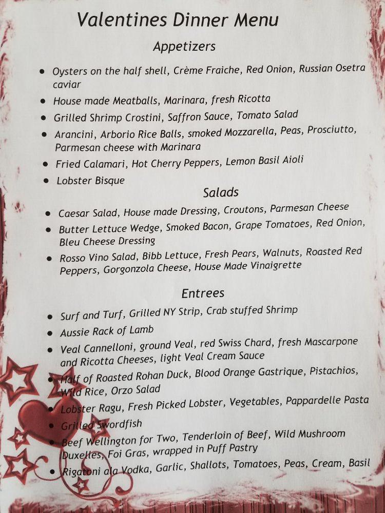 Menu at Rosso Vino pub & bar, Branford