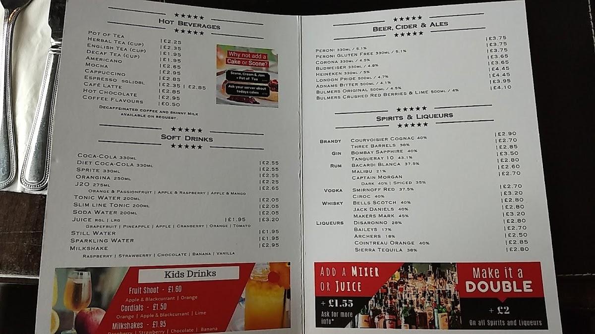 Menu at The Grand Piano Cafe, Huntingdon