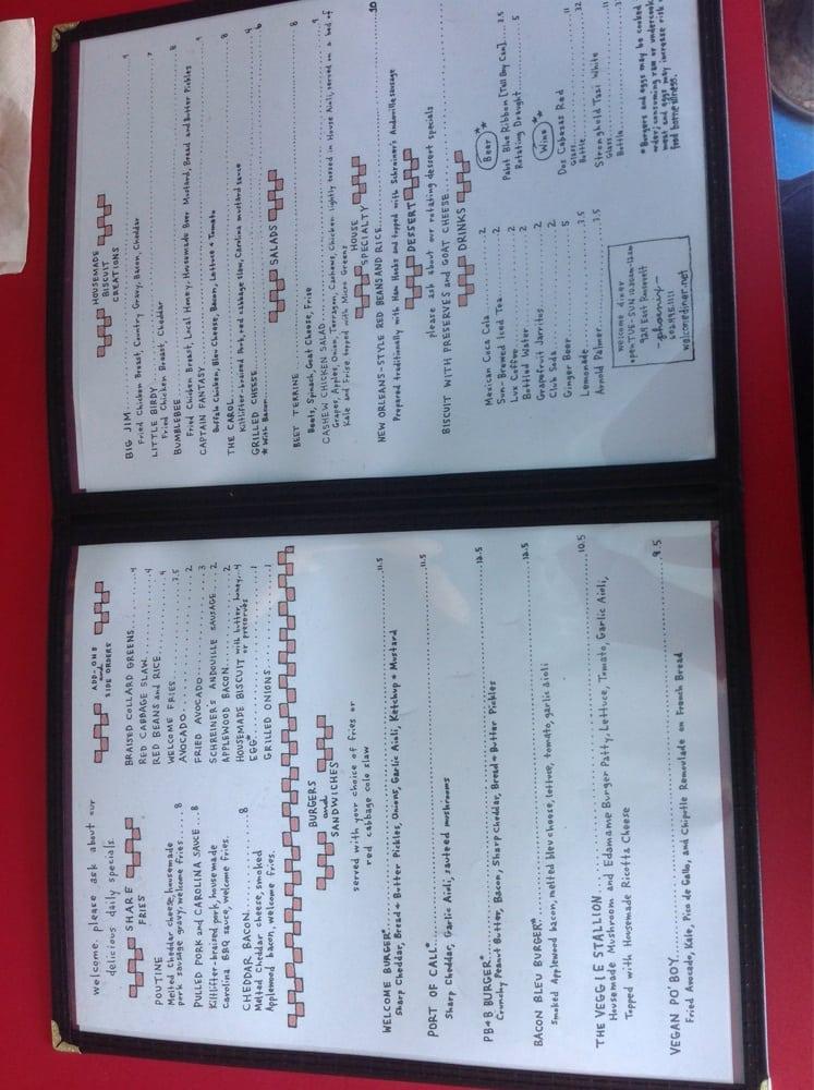 Menu at Welcome Diner restaurant, Phoenix, 929 E Pierce St