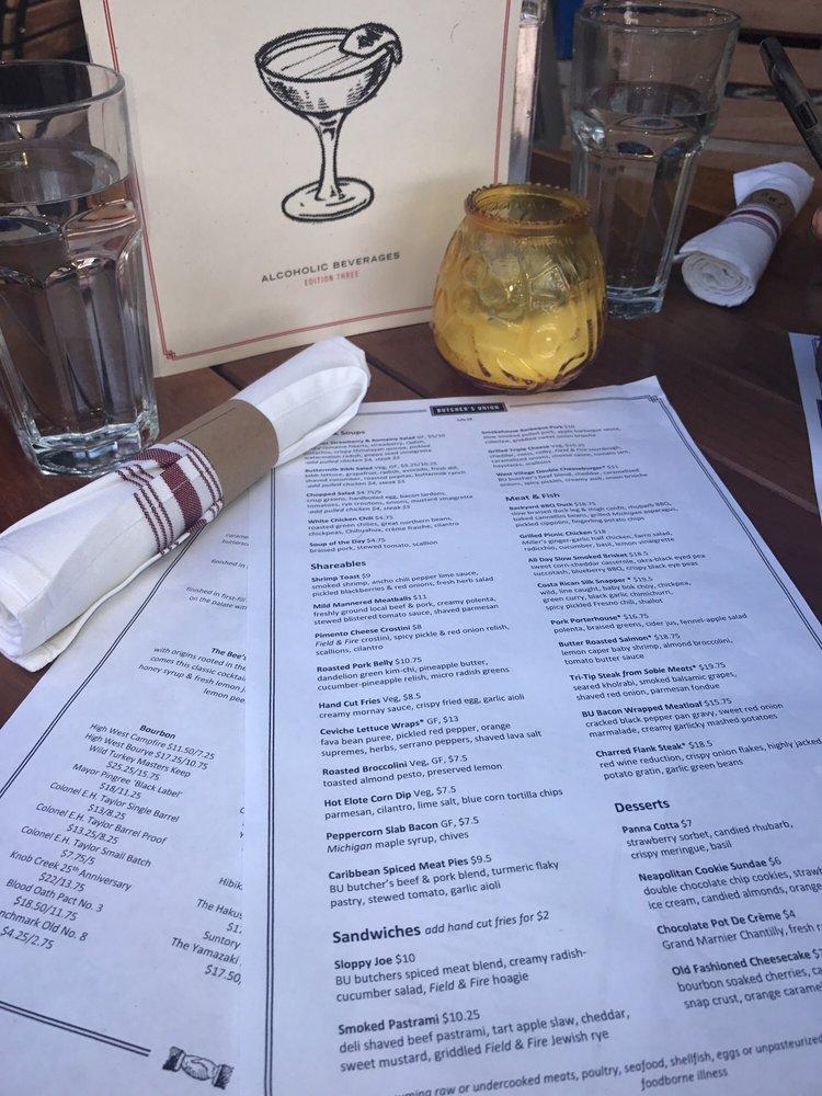 Menu at Butcher's Union pub & bar, Grand Rapids, 438 Bridge St NW