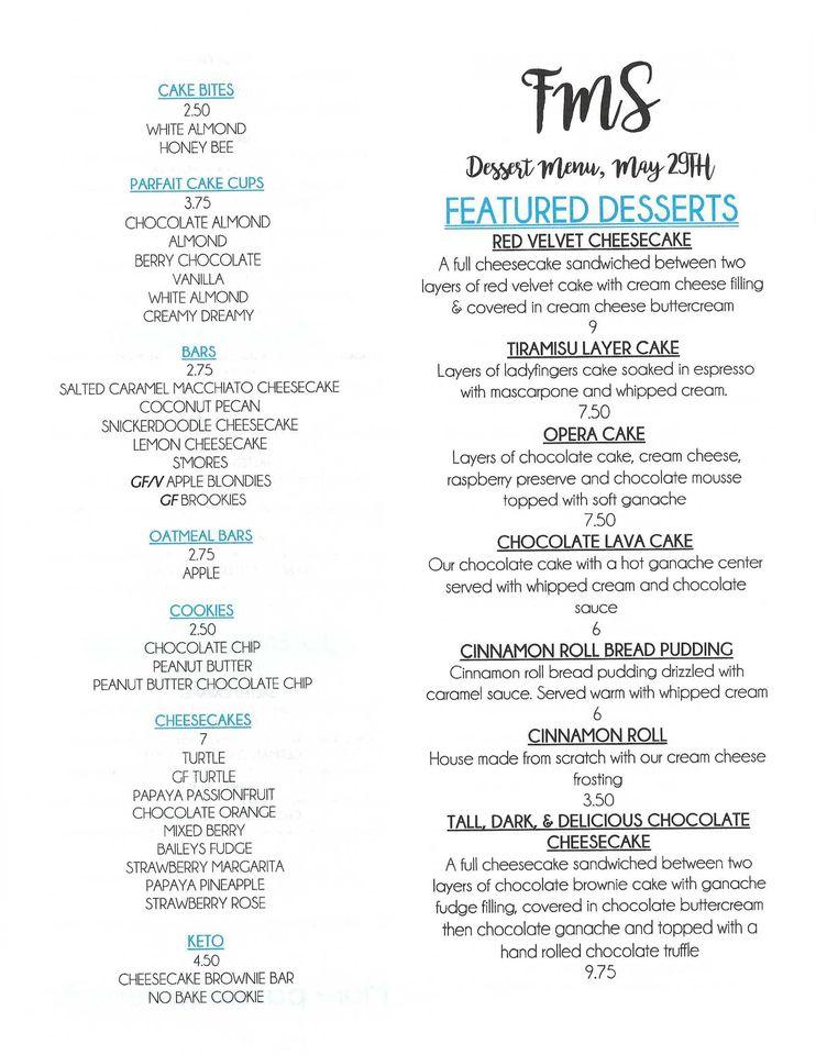 Menu at Frost Me Sweet Bistro & Bakery, Richland