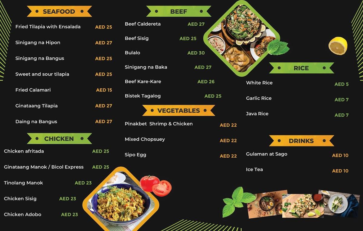 Menu at Manila Kitchen restaurant, Fujairah