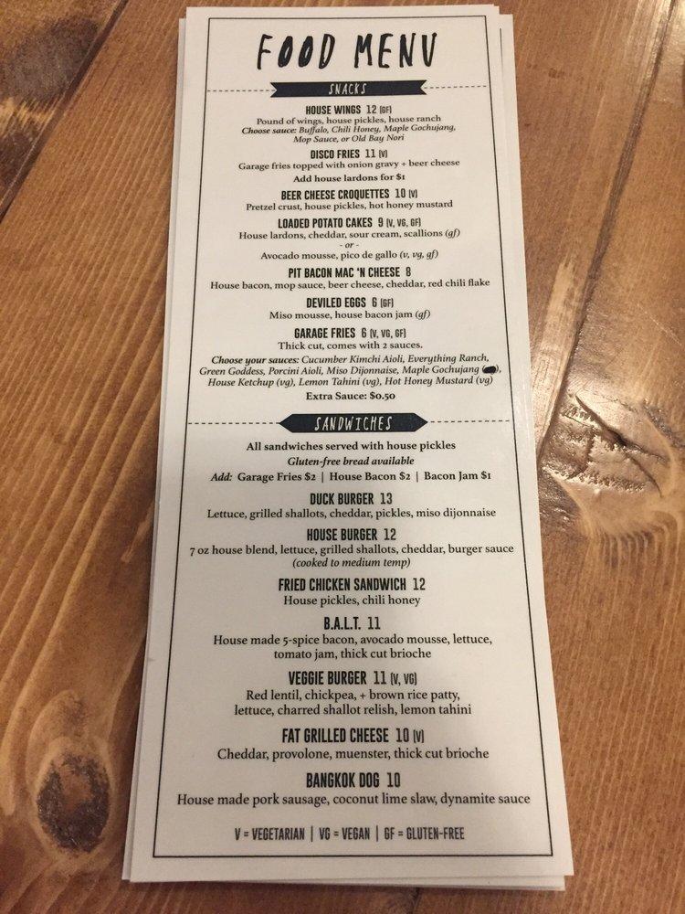 Menu at Nepenthe Brewing Co. restaurant, Baltimore
