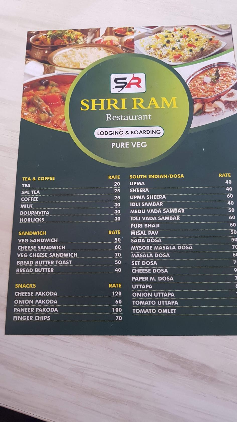 Menu at Ram Dhaba, India, 3G27+FG4