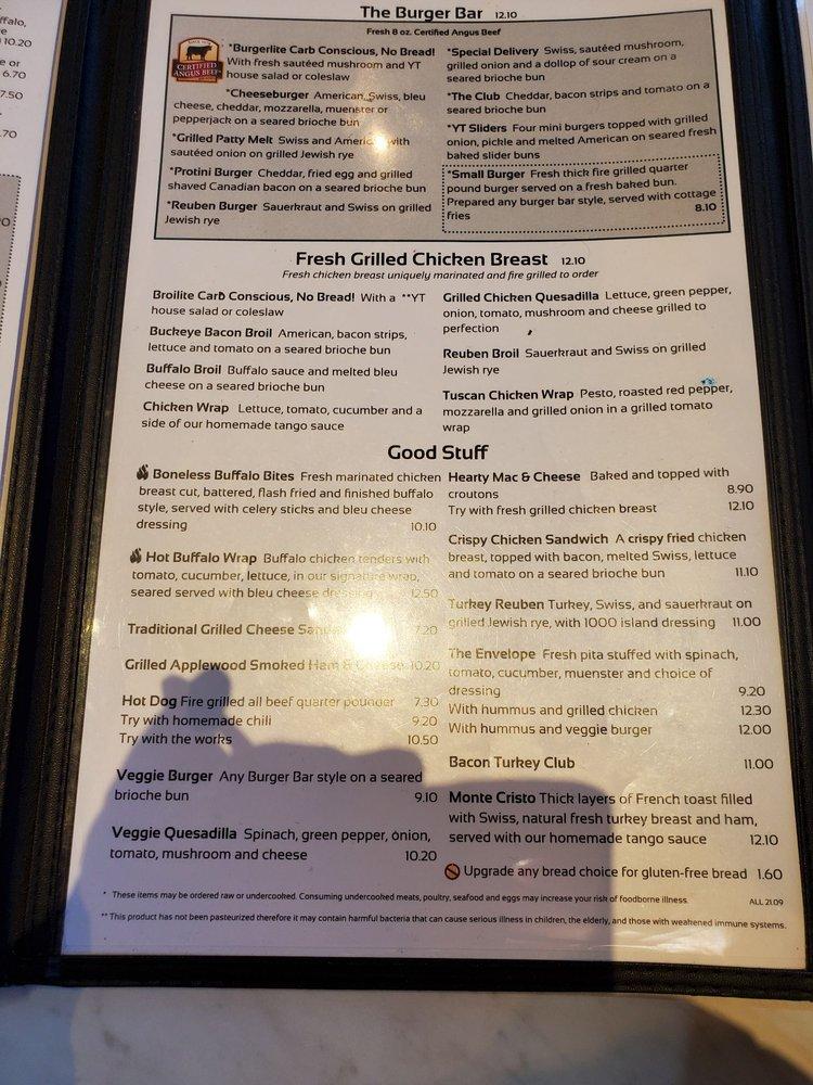 Menu at Yours Truly Chagrin Falls restaurant, Chagrin Falls