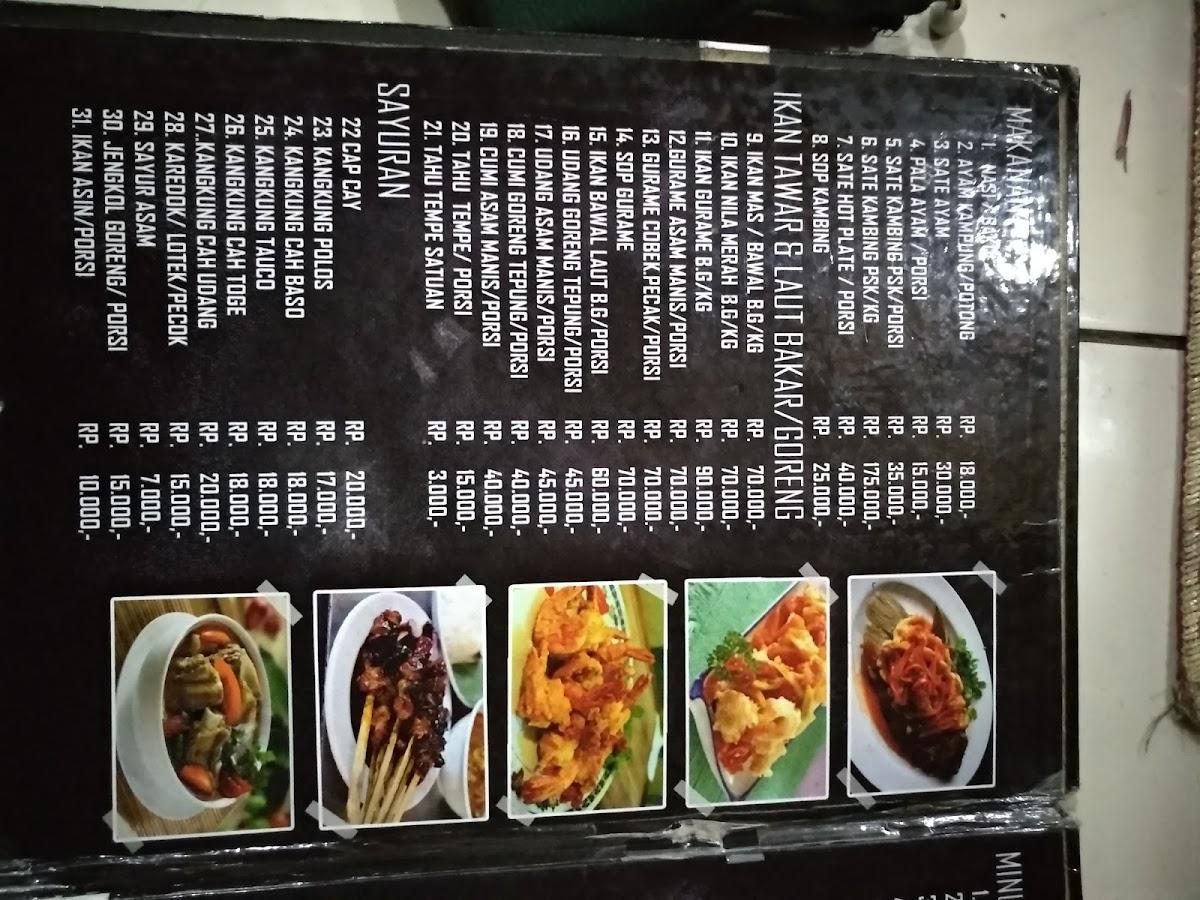 Menu at RM Kapalay Dua restaurant, Bekasi Regency