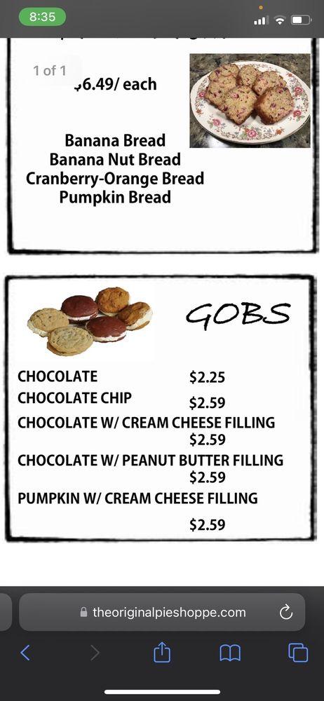 Menu at The Pie Shoppe desserts, Laughlintown, US-30