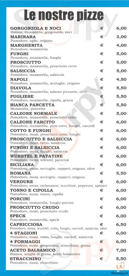 Menu da Vulcano pizzeria, Modena