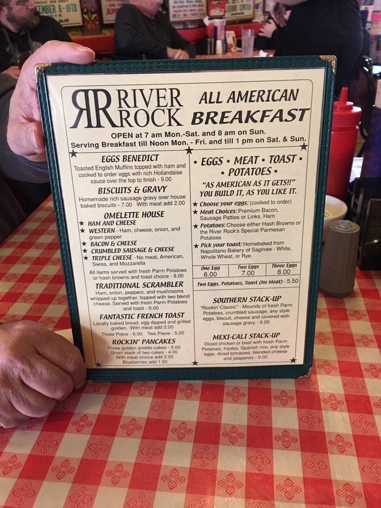 Menu at River Rock Cafe, Bay City