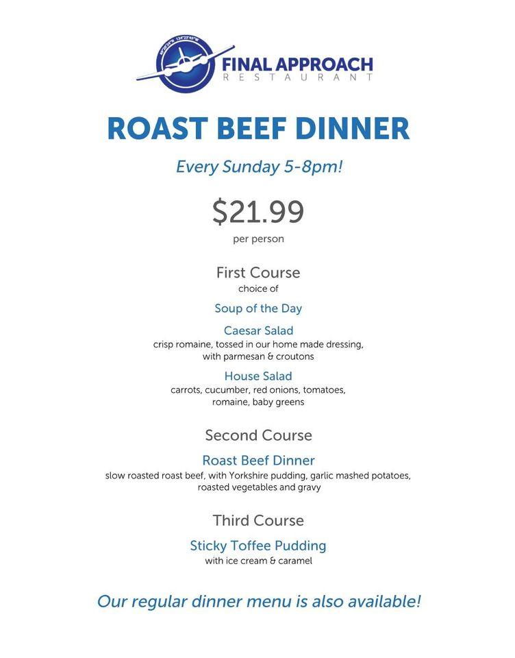 Menu at Final Approach Restaurant, Qualicum Beach