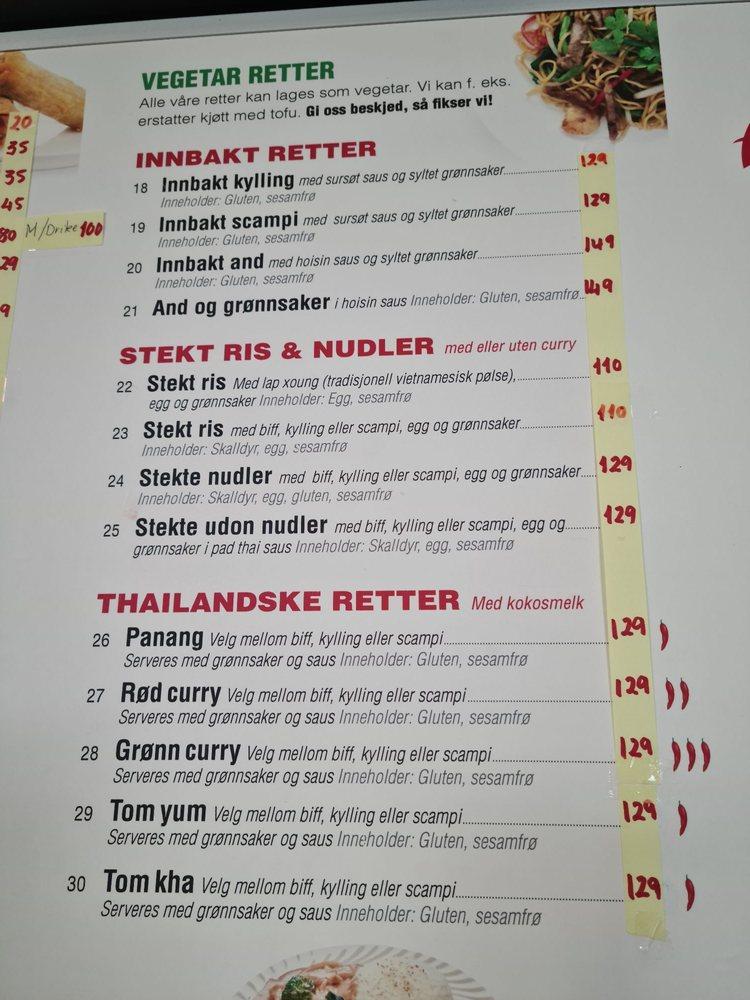 Menu at Hamar Asia Mat fast food, Hamar