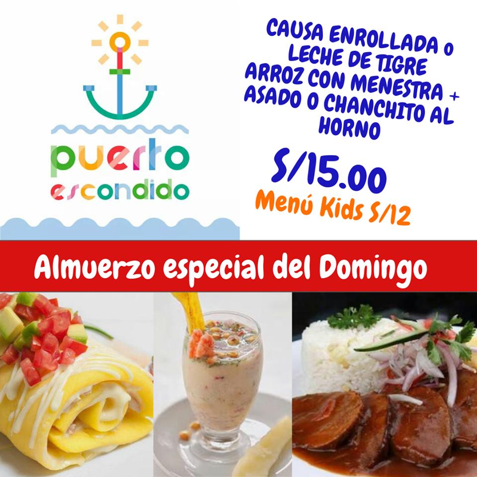 Menu at Puerto Escondido Restaurant, Piura