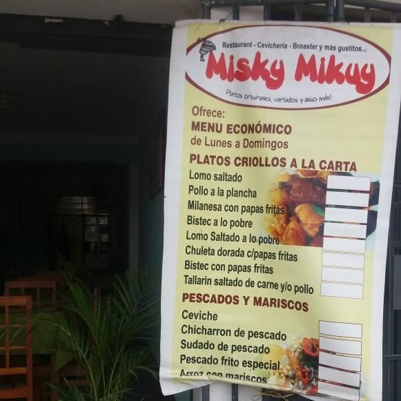Menu at Restaurant y Brosther"MISKY Mikuy", Caraz