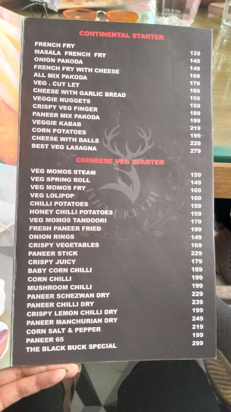 Menu at The Black Buck Cafe, Lucknow