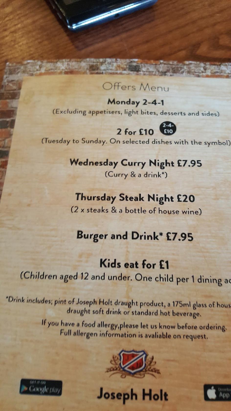 Menu at Golden Lion (Swinton) pub & bar, Manchester, 136 Manchester Rd