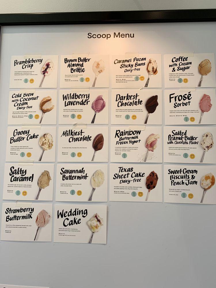Carta del restaurante Jeni's Splendid Ice Creams, McLean
