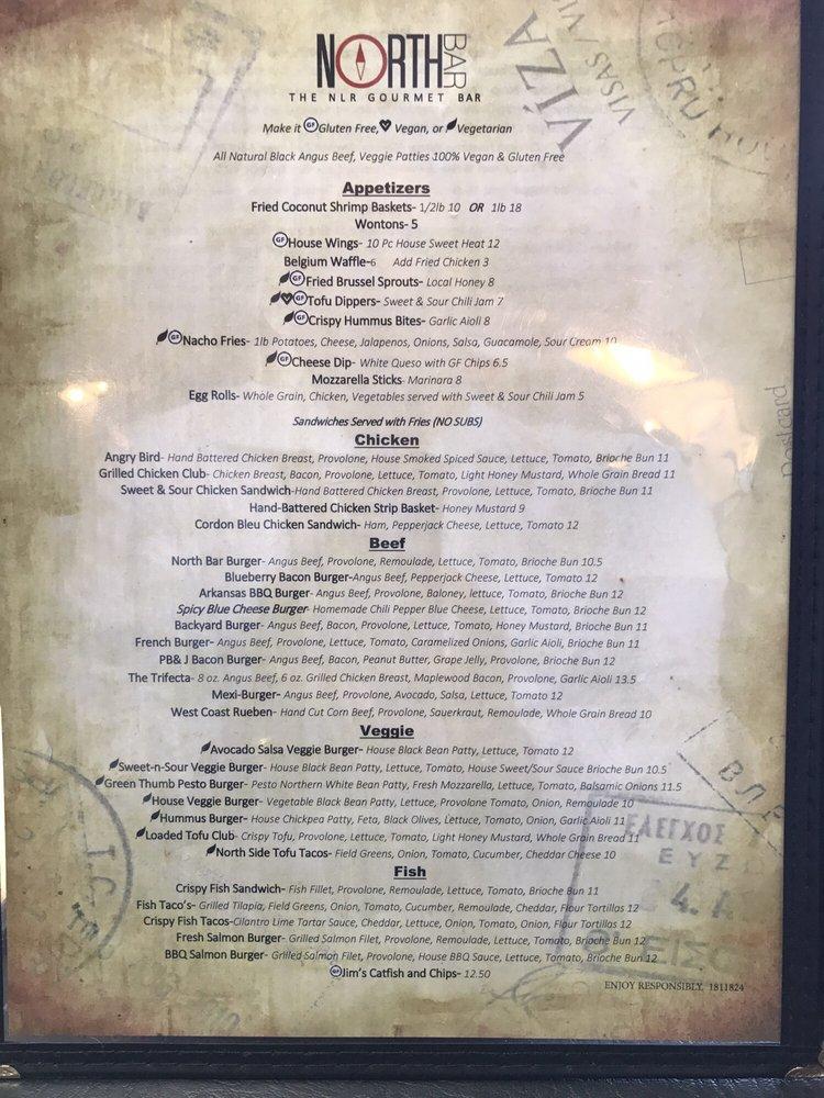 Menu at North Bar, North Little Rock, John F Kennedy Blvd