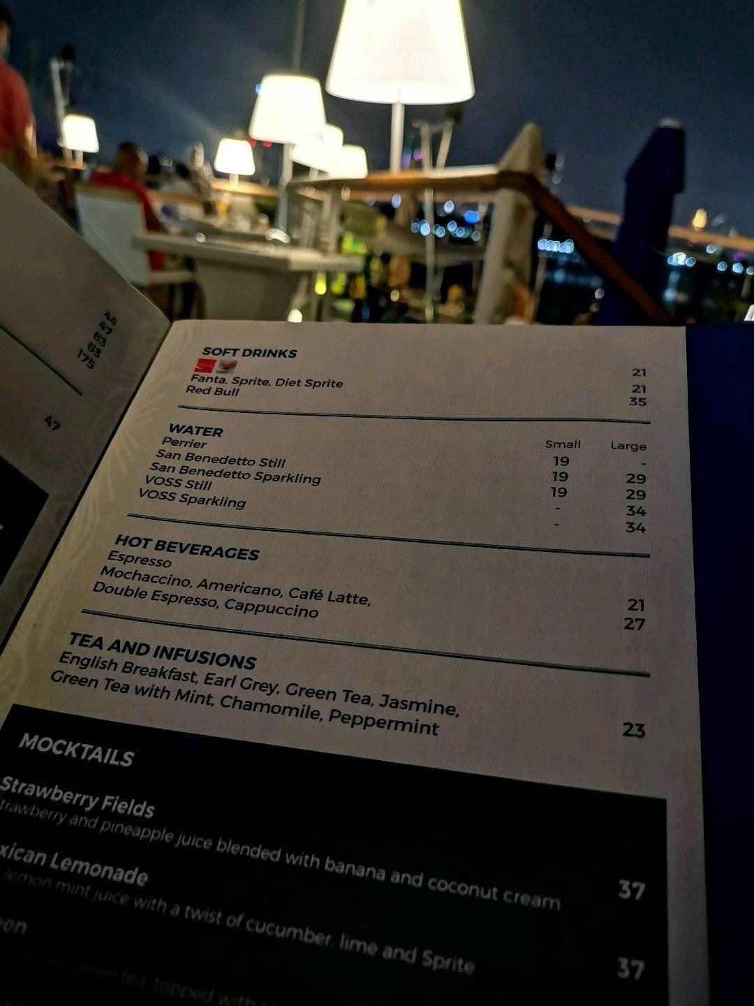 Menu at The Boardwalk restaurant, Dubai, Dubai Creek Resort