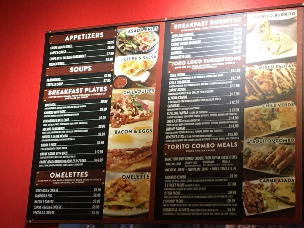 Menu at El Torito Loco restaurant, Chino