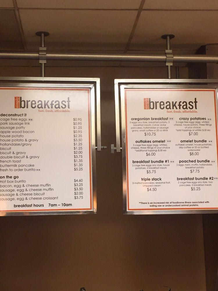 Menu at Outtakes Quick Cuisine restaurant, Portland