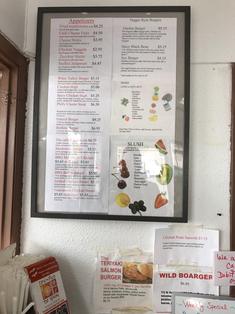 Menu at Cookie's Drive In restaurant, Sacramento