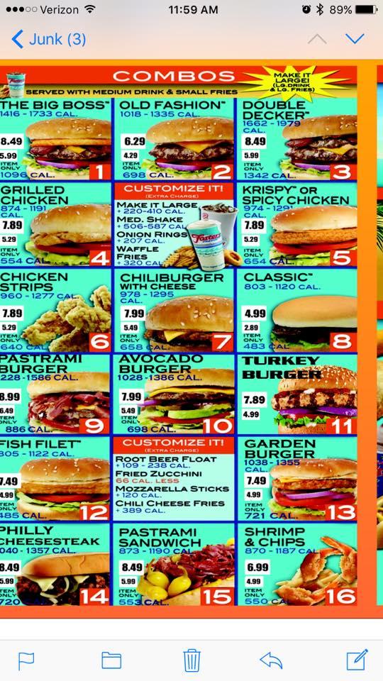 Menu at Frosty drive in fast food, Bakersfield, Stockdale Hwy