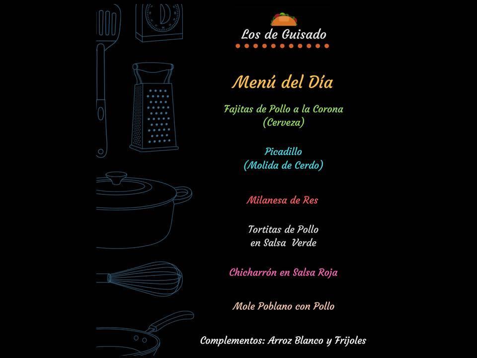 Menu at Los de Guisado restaurant, Valle de Bravo