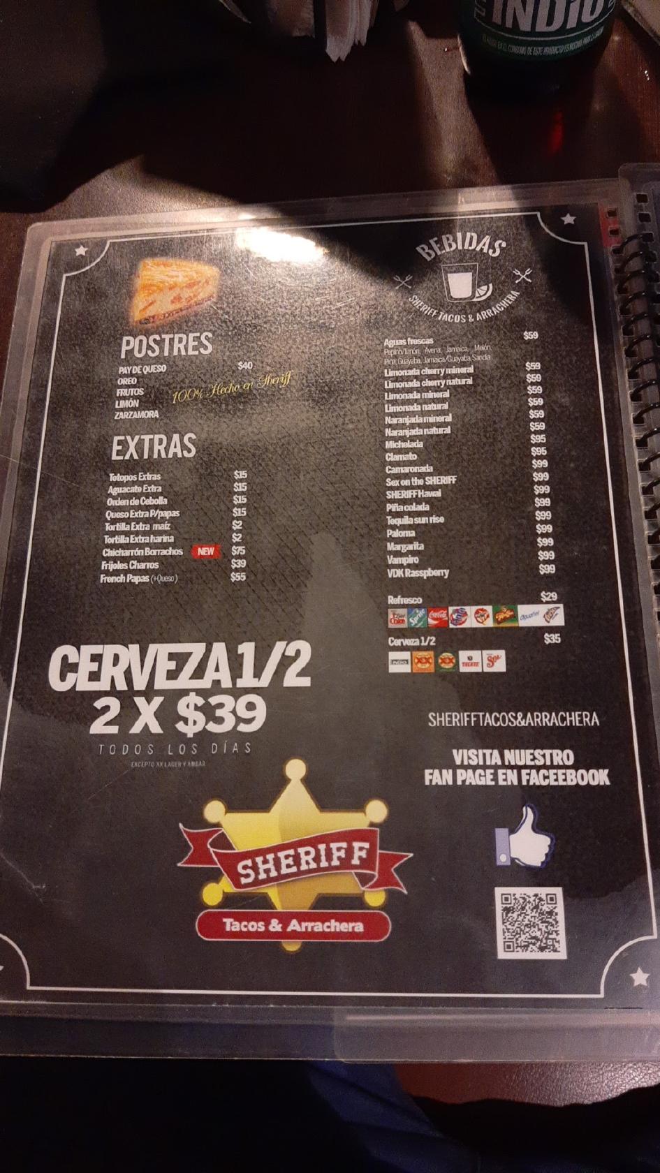 Carta del restaurante Tacos Sheriff Abasolo, Saltillo, Mariano Abasolo ...