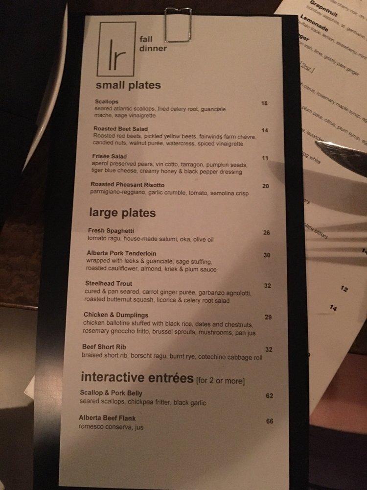 The Living Room Restaurant Calgary Menu | Baci Living Room