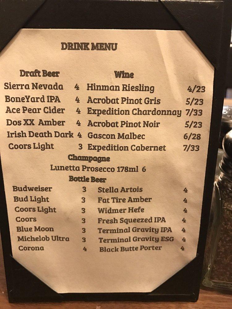 Menu at The Main Place Cafe & Grill, Halfway