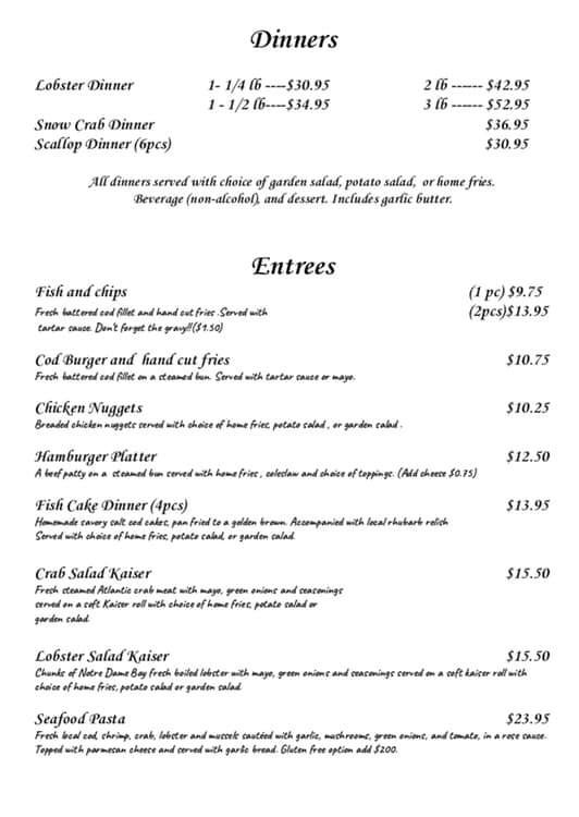 Menu at Doyle Sansome & Sons Ltd restaurant, Hillgrade