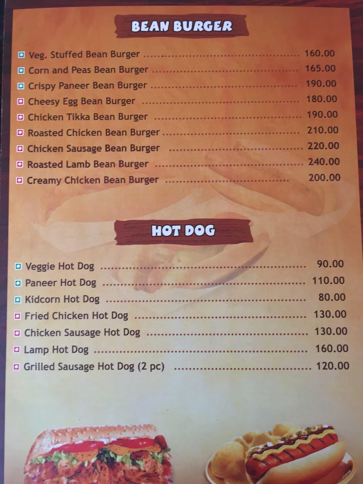 Menu at MOZ BURGER, Chennai, 3/15