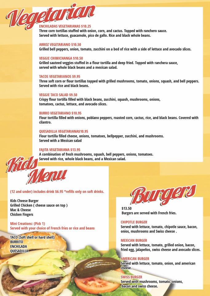 Menu at Rancho Loco Grill & Bar, Red Wing