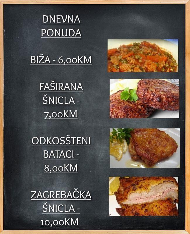 Menu at Restoran Rustika restaurant, Široki Brijeg