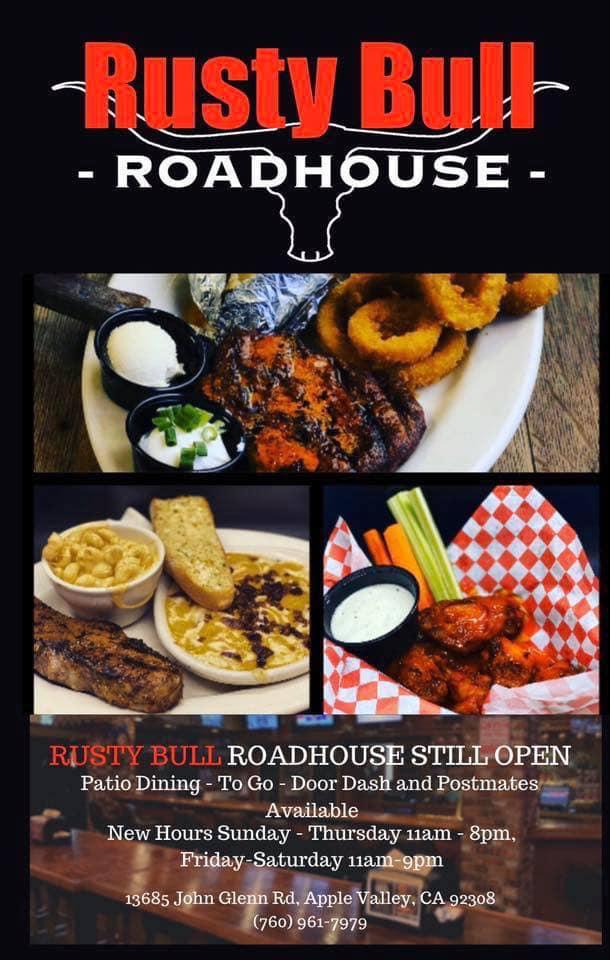 Menu at Rusty Bull pub & bar, Apple Valley