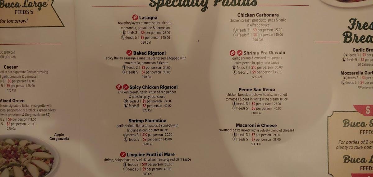 Menu at Buca di Beppo Italian Restaurant, Worthington, 60 E Wilson ...