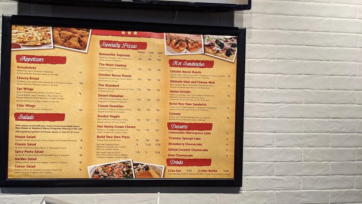 Menu at Fratelli Pizza pizzeria, West Wendover