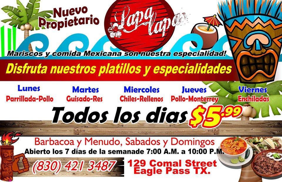 Lapa Lapa Restaurant, Eagle Pass - Menú del restaurante, precios y reseñas