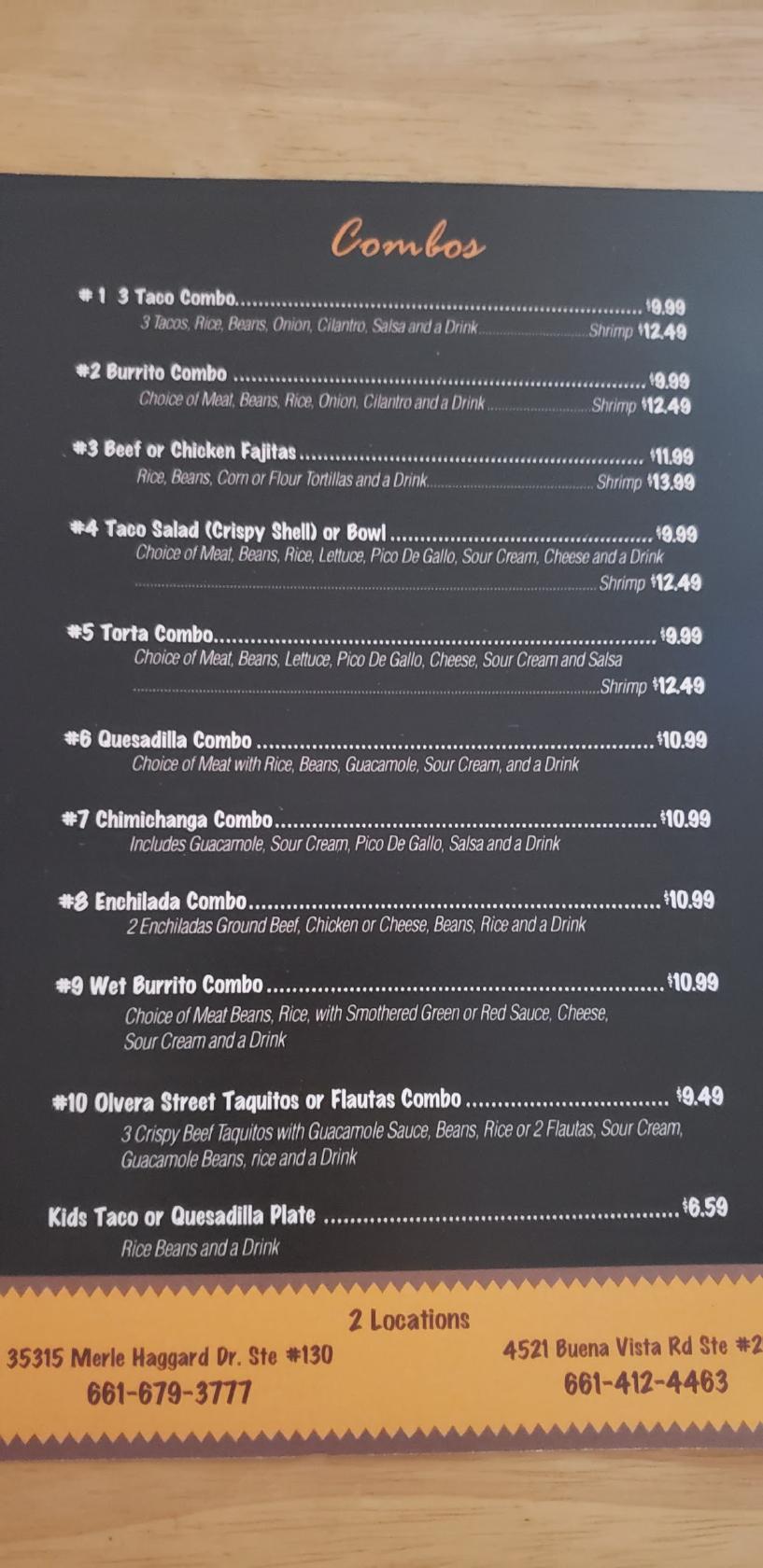 Menu at Asada Grill restaurant, Bakersfield, Merle Haggard Dr