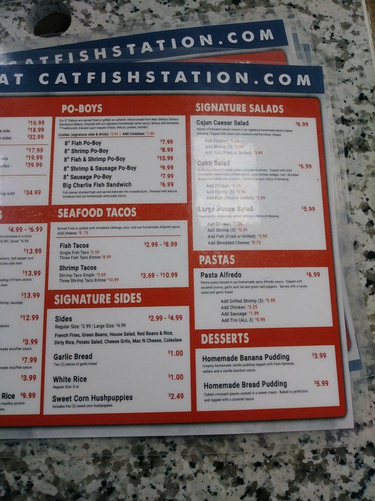 Menu at Catfish Station restaurant, Galveston