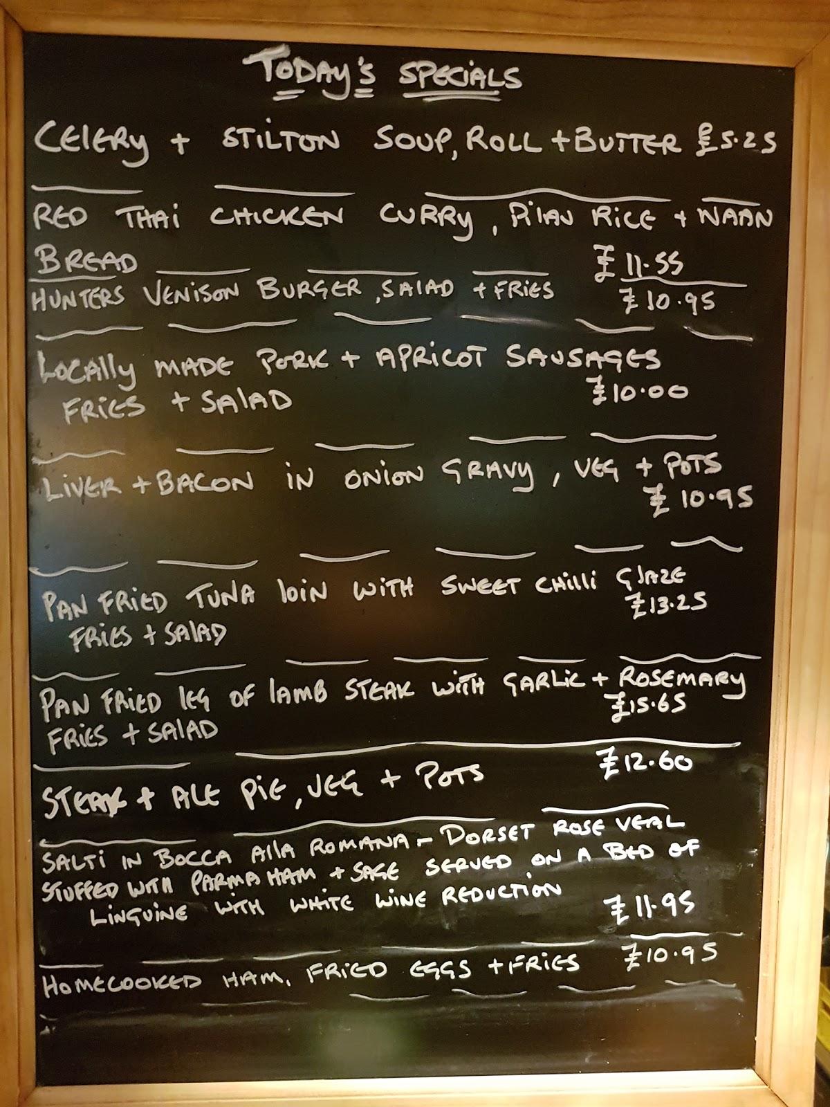 Menu at Old Hunters Lodge restaurant, Dunstable